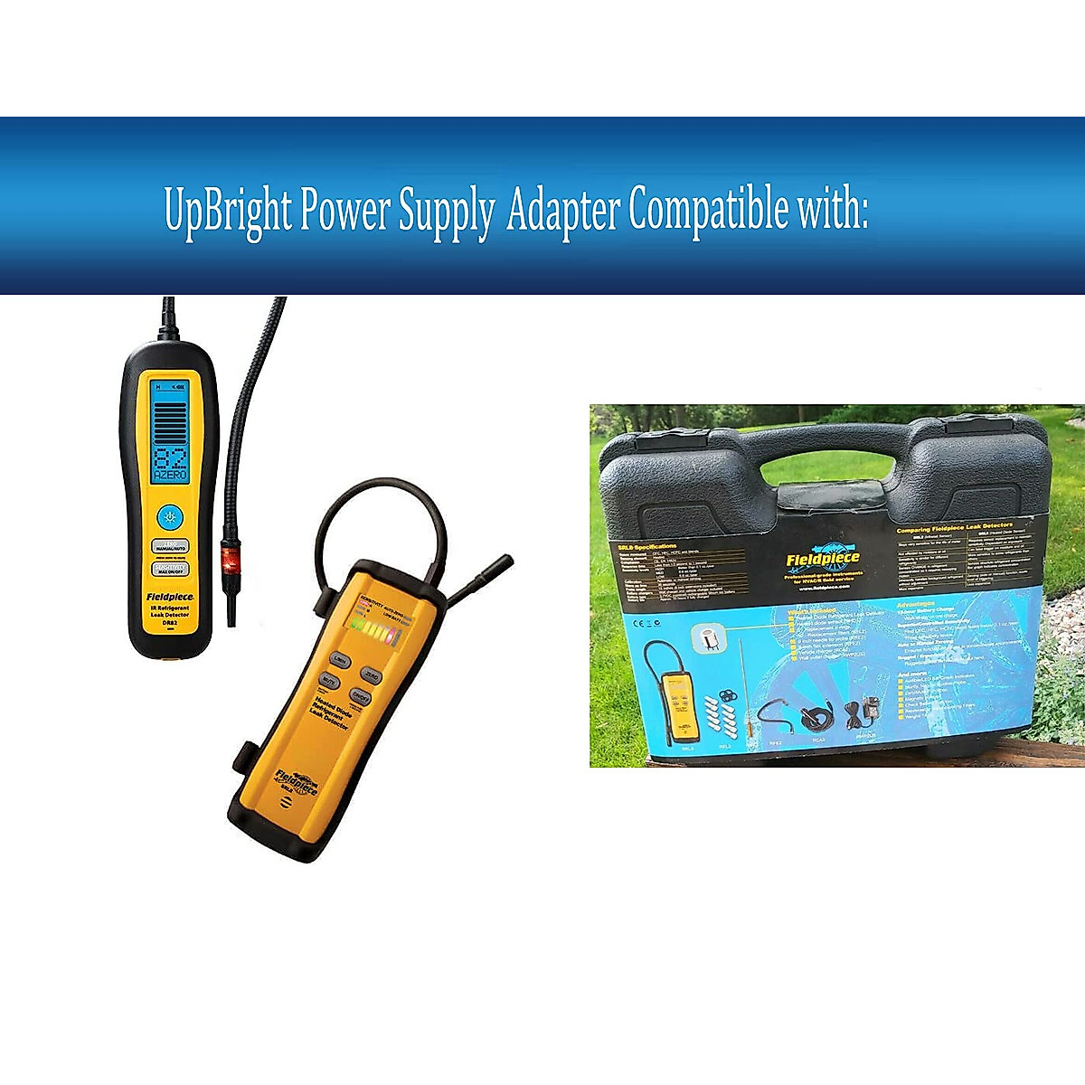 UpBright 9V AC/DC Adapter Compatible with Fieldpiece SRL2K7 Infrared Refrigerant Leak Detector DR82 Heated Diode Detectors RCA2 RWA2 SRL8 SRL2 9VDC 2A DC9V 2.0A Power Supply Cord Cable Battery Charger