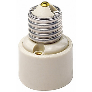 Leviton 2005 001-0-000 1-Piece Socket Adapter, 660 W, 250 V, Incandescent, Medium to Medium Base, Medium, White
