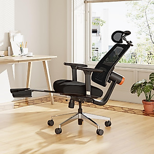 Newtral Ergonomic Chair with Footrest - High Back Desk Chair with Ultra Adaptive Lumbar Support & Auto-Following Headrest, 4D Armrest, Adjustable Seat Depth & Height, Home Office