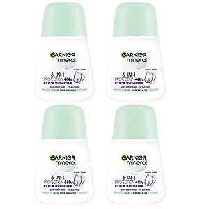(Pack of 4) Garnier Mineral Protection 6 Floral Fresh Scent Anti-perspirant Roll On for Women 4x50ml