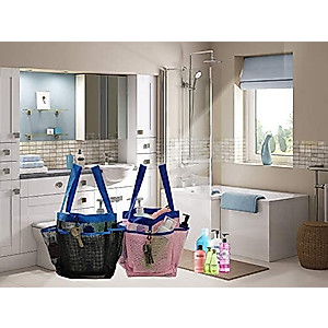 SPINFOX 2 Pack Mesh Shower Caddy, Quick Dry Shower Tote Bag Hanging Toiletry with 2 Handles for Shampoo, Conditioner, Soap and Other Bathroom Accessories