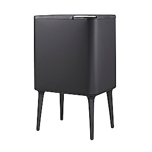 Casa Andrea Milano 9.5-Gallon Tall Kitchen Trash Can with Long Legs Modern Style Waste Basket, Large Trash Can w/Pop Open Cover,Elevated Trash Bin, Apartment Essentials