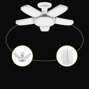 YWD 80W LED Garage Lights (800W Equivalent) 8000LM E26/E27 Daylight 6500K Super Bright Garage Light Adjustable Garage Light for Garage,Workbench,Barn,Warehouse … …