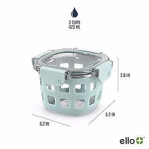 Ello Duraglass Glass Meal Prep Sets Leak-Proof Glass Food Storage Containers with Airtight BPA-Free Plastic Lids, Dishwasher, Microwave, and Freezer Safe