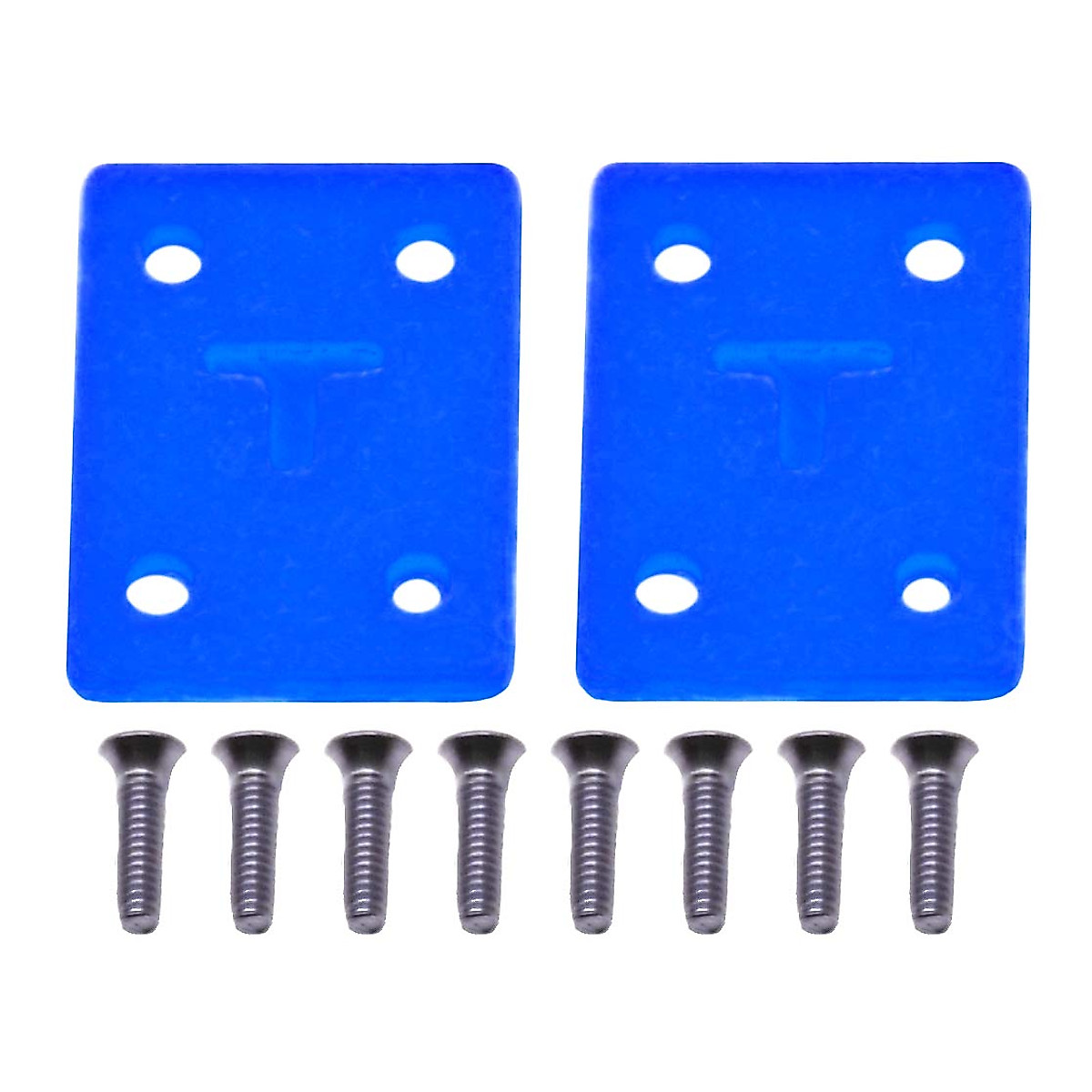 Teak Tuning Fingerboard Riser Pad Kit, Set of 2 Risers with 8 Extra Long Screws, White Yeti Colorway