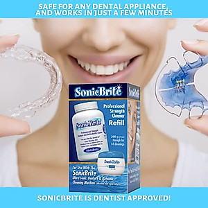 SonicBrite: High Intensity Dental Cleaning Powder — Freshen Your Dentures, Retainers, Night Guards and Aligners — Powerful Formula Removes Stains, & Plaque