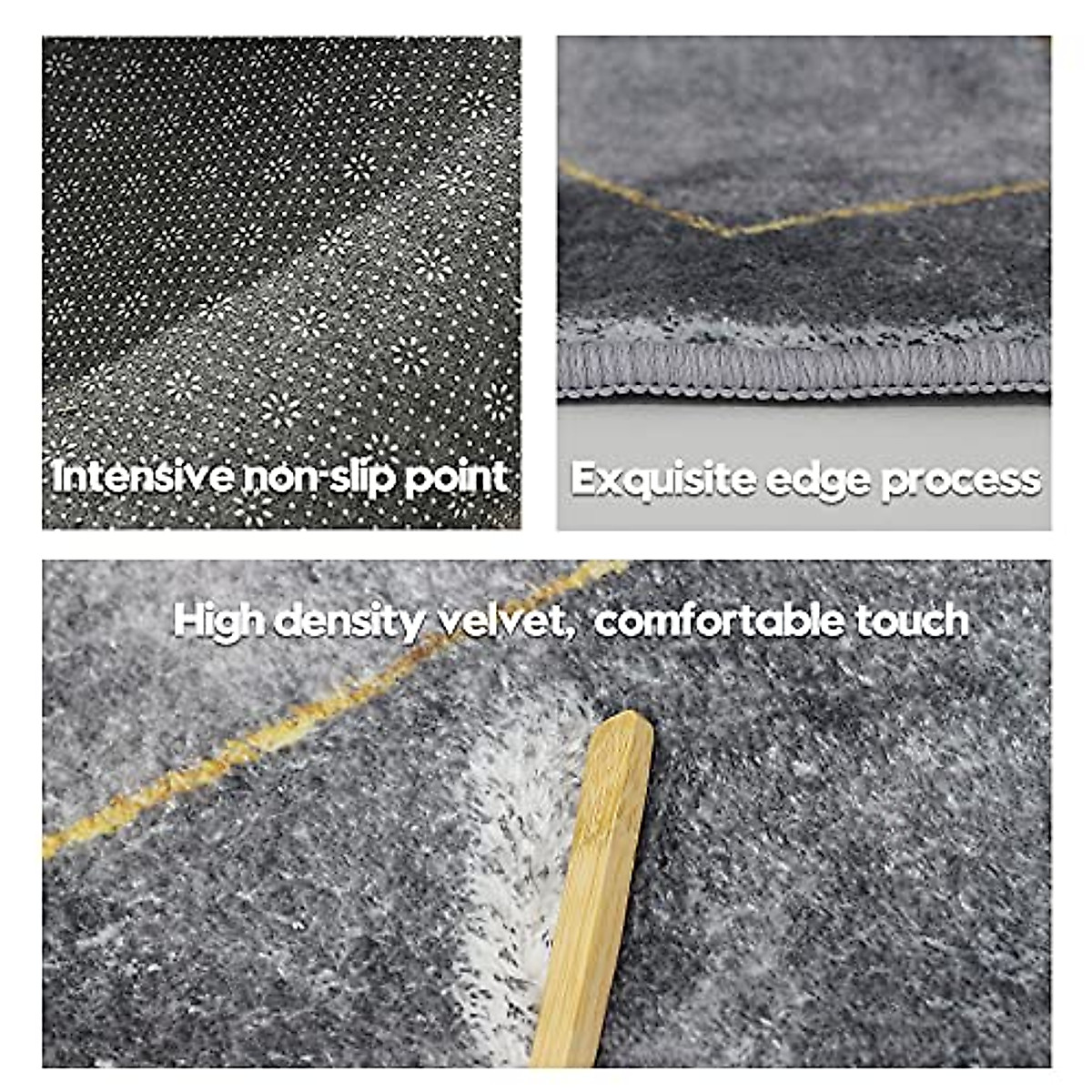 SHNOSU Modern Abstract Geometric Area Rug 6' x 9', Non-Shedding Grey Floor Carpet for Living Room,Bedroom,Dining Room