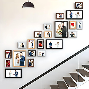 RPJC 3.5x5 inch Picture Frame Made of Solid Wood High Definition Glass for Table Top Display and Wall Mounting Photo Frame