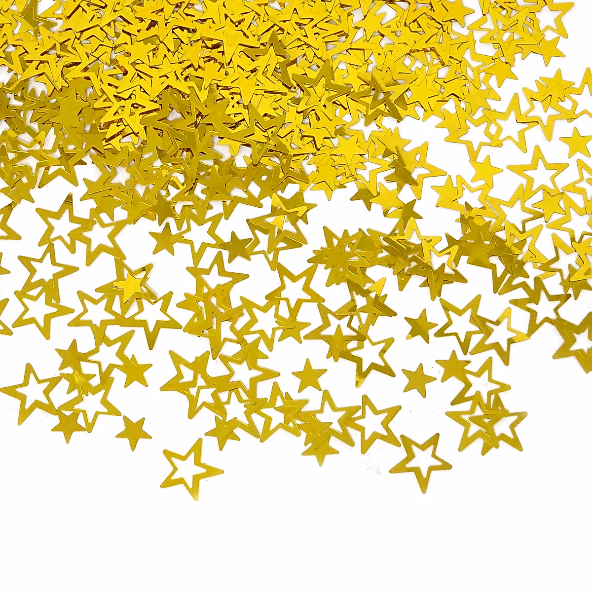Honbay 60g 2.1 Ounce Gold Star Confetti Star Sequin for Wedding, Birthday, Party, Festival Decorations, Hollow and Solid