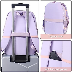 VIRTUREVI Girls Backpack for School Backapck for Teen Girls Waterproof School Bag BookBag for Girls Purple