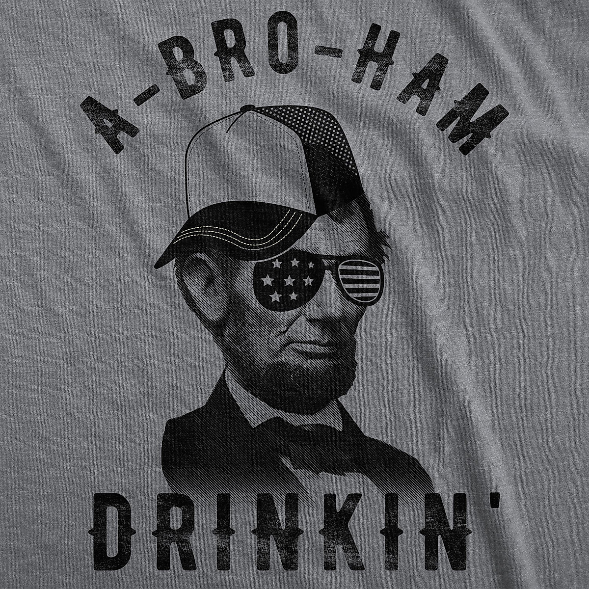 Mens Fitness Tank A-Bro-Ham Drinkin Funny Abe Lincoln Tanktop for Guys Funny Workout Shirt Patriotic Tank Top for Men Cool Fitness Tank Top Novelty Tank Dark Grey XXL