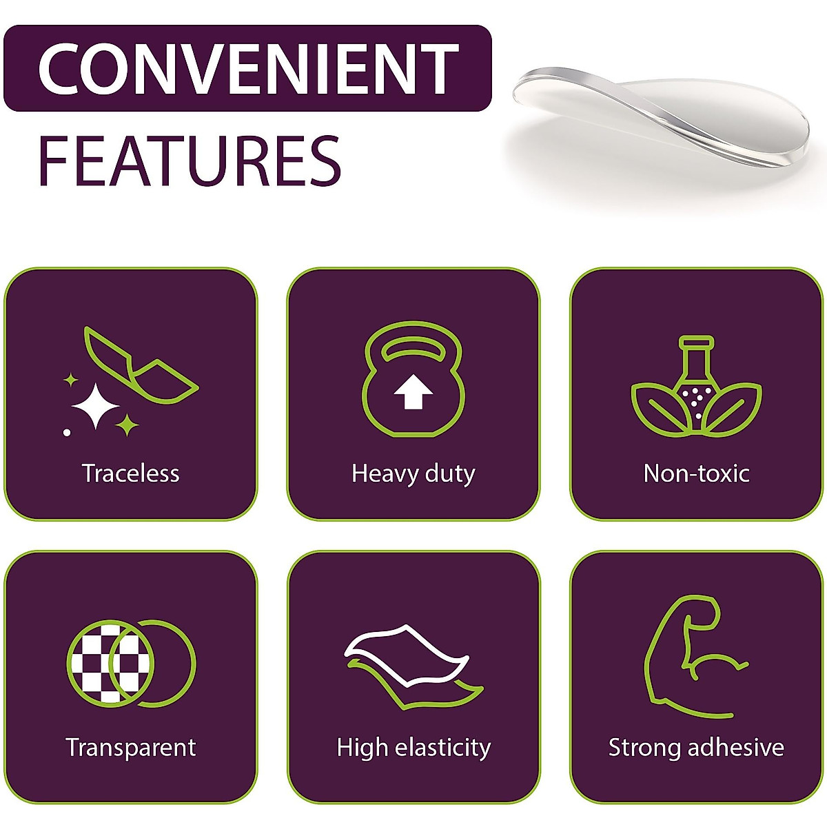 GreenFix Transparent Sticky Dots 120PCs - Acrylic Double Sided Mounting Putty - Removable Non-Marking for Wall, Window, Car