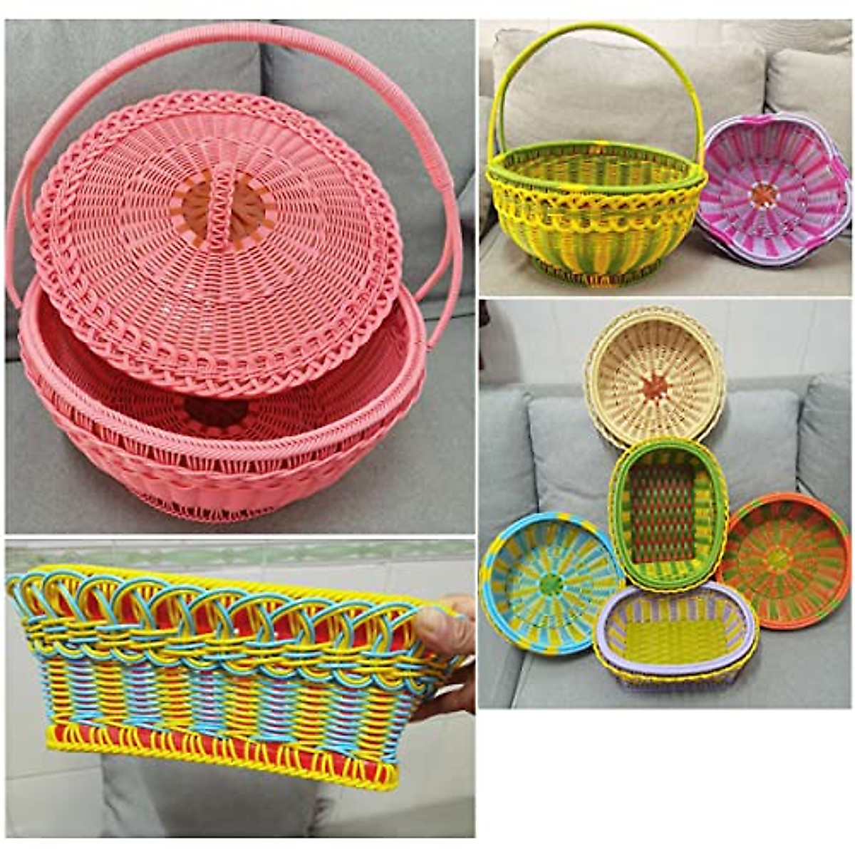 Gift_Source 3mm Width Round Rattan Woven Material for Repair Rattan Furniture, Plastic Synthetic Rattan Wicker Repair Kit for Weaving Repair Patio Furniture, Rattan Chair Table, DIY Basket, Crafts