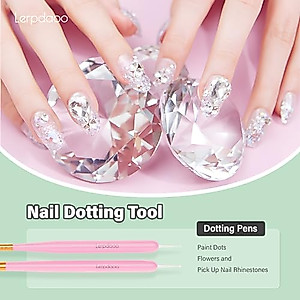 Komall Nail Art Brushes Set, 8Pcs Gel Polish Nail Art Design Painting Tools with Nail Extension Gel Brush Builder, Thin Nail Art Liner Brush and Nail Dotting Pen for Salon Home Diy Manicure 1