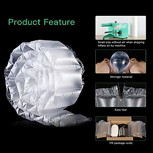 awagas Air Cushion Wrap Roll, 3000pc Air Pillow Bags Air Pillows for Packaging Inflatable Air Cushion Film Roll, Air Bubble Void Filling Bags for Bubble Wrap Packaging 985ft x 4" x 8"