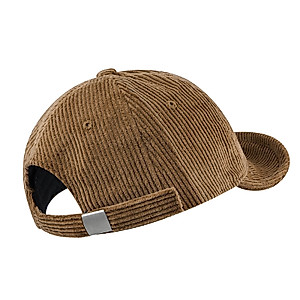 CLAPE Classic Baseball Cap Low Profile Cotton Dad Hat Corduroy Trucker Cap Casual Fitted Cap Snapback Hat Unisex (GD29-Camel)