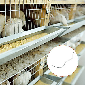 PATIKIL 3x1.1 Cage Door Hook, 10Pcs Stainless Steel Durable Singe Wire Water Pipe Latch Hook for Locking and Fixing Rabbit Pig Poultry Cage, Silver