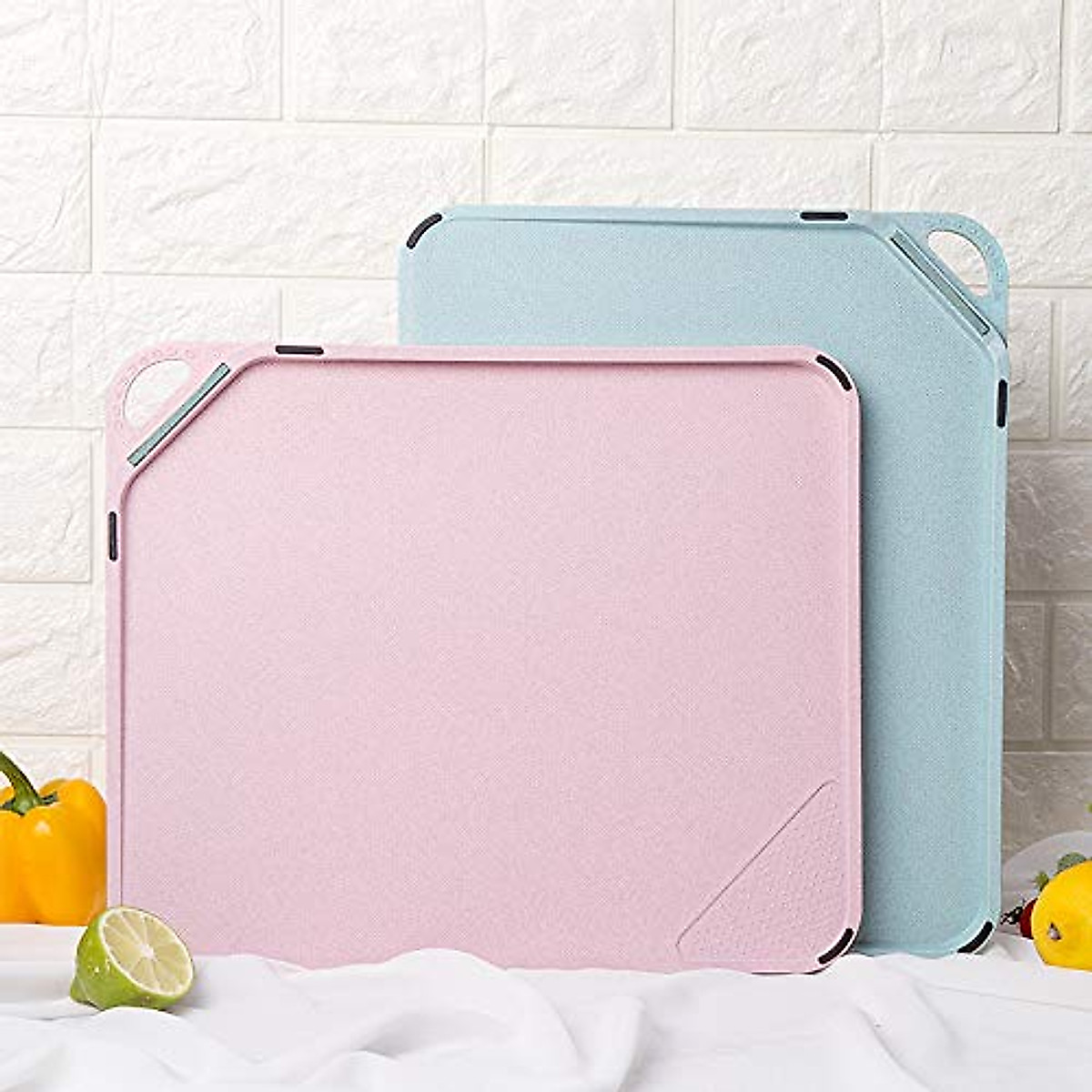 Wheat Kitchen Board 10.9x 13.3x 0.59 Inch, Cutting Board, for Dishwasher, with Juice Wall, Knife Friendly, Easy Grip Handle, Non-Slip, Chopping Board for wheat, Chef, Professional.