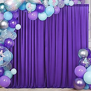 10x10 Purple Backdrop Curtain for Parties Wedding Wrinkle Free Purple Photo Curtains Backdrop Drapes Fabric Decoration for Birthday Party Photography 5ft x 10ft,2 Panels