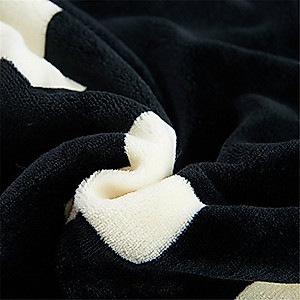 Tenghe Sherpa Flannel Blanket Throws Cross Swiss Pattern Geometric Soft Cozy Blankets Quilts for Bed Sofa Couch Chair (39"X 59",Black)