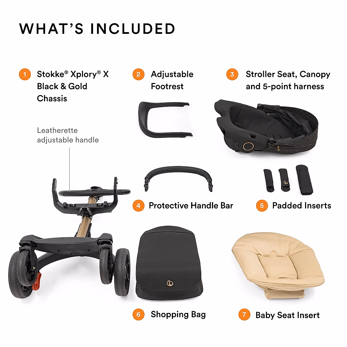 Stokke Xplory X, Signature - Luxury Stroller - Adjustable for Both Baby & Parents’ Comfort - Padding & Harness for Added Safety - Folds in One Step