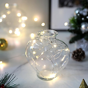 Magic Season Decorative Glass Bottles with Cork Stoppers (12 fl oz. Heart-Shaped Bottles / 2 Pcs)