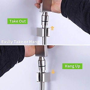 Handheld Shower Head Holder, Angle Simple Brass Shower Handle Holder, Bidet Sprayer Holder, Shower Head Bracket, Hand Held Shower Wand Holder, Shower Arm Holder Wall Mount, Brushed Nickel