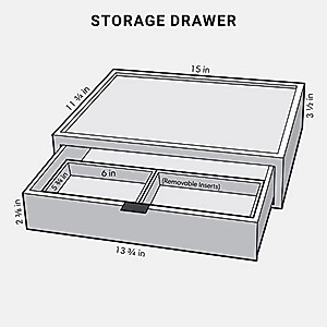 Kaviso Cache Display Valet Storage Drawer - EDC, Blade, Watch, and Jewelry Storage Drawer add-on, Microfiber Lining, Faux Leather, Stackable (Valet Storage Drawer) Black