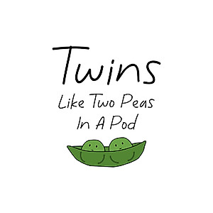 Govivo Twins | Like Two Peas In A Pod - Wall Decor Art Print with a black background - 8x10 unframed typography artwork printed on photograph paper