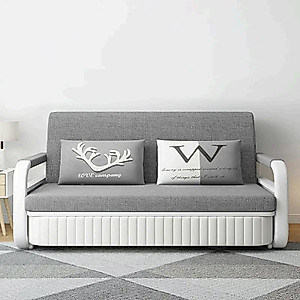 homary 62" Sleeper Sofa Bed with Storage,Modern Deep Gray Reversible Sleeper Sectional Sofa Cotton & Linen Upholstery (Light Gray)