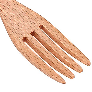 2-in-1 Spoon Fork,Beech Wood Spoon,Fork Spoon,Fork Integrated Spoon Fork Kitchen Tableware for Home Restaurant School Kitchen