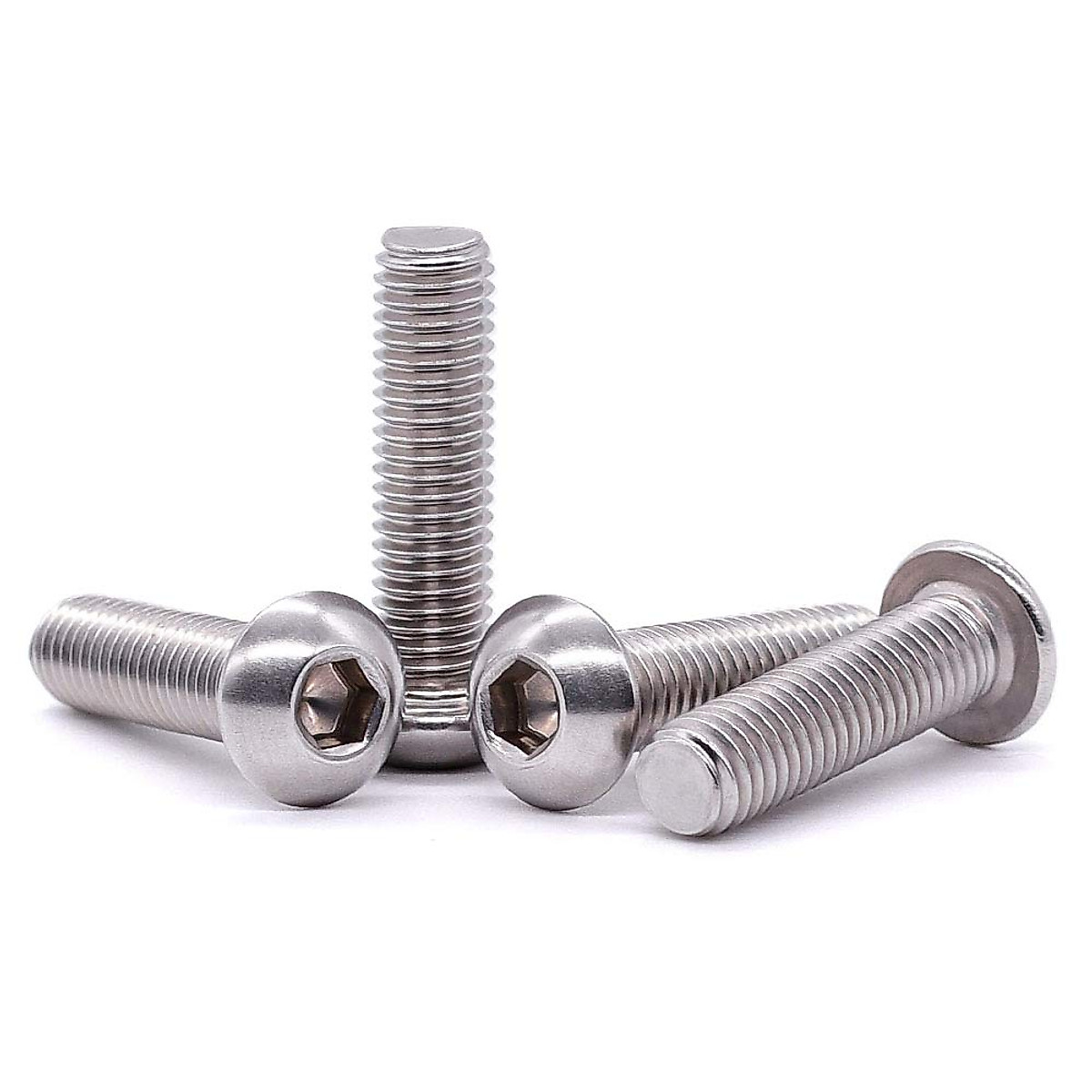 5/16-18 x 1" Button Head Socket Cap Bolts Screws, 304 Stainless Steel 18-8, Full Thread, Coarse Thread, Allen Hex Drive, 20 PCS