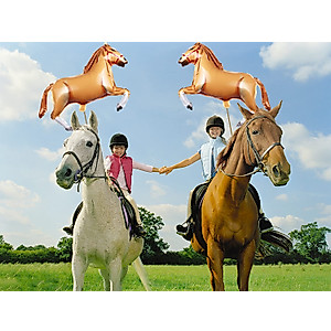 Oringaga 4 Packs Horse Foil Balloons- Western Cowboy/Pony//Horse Themed Baby Shower Kids Birthday Party Decorations Supplies Favors Horse