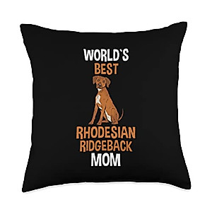 Dog Lover Rhodesian Ridgeback Gift Rhodesian Ridgeback Mom Throw Pillow, 18x18, Multicolor