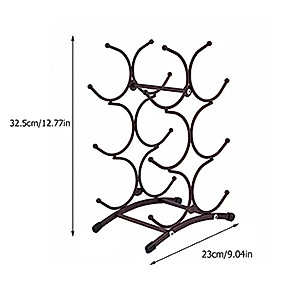 Fadak Wine Rack Vertical Wine Rack Desktop Wooden Bottle Rack for 6 Bottles of Wine, Wine Shelf for Home Decor and Kitchen Storage Rack, Bar, Wine Cellar, Cabinet, Pantry