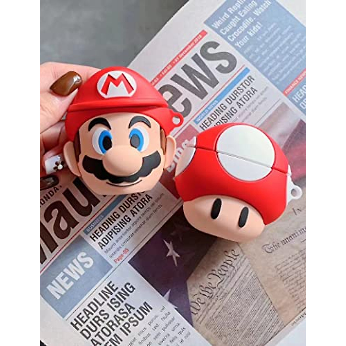 Cartoon Case Compatible with Apple AirPods Pro Anime, Fun Cute Kawaii Protective Case Anti-Fall Headphone Case for Airpod Pro Case Cover (AirPods Pro, Mushroom)