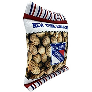 NHL New York Rangers Crinkle FINE Plush Dog & CAT Squeak Toy - Cutest Stadium Peanuts Snack Plush Toy for Dogs & Cats with Inner Squeaker & Beautiful Baseball Team Name/Logo