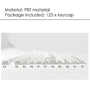 OLizee® 125 Keys Large Print Keycaps PBT Keycaps Full Set Oversized Print Letters Cherry Profile Keycap Set Gaming Keyboard Keycaps for Poor Eyesight MX Switches Mechanical Keyboard