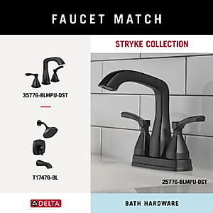 Delta Faucet 77655-BL Stryke Double Post Pivoting Toilet Paper Holder, 9.75 x 3.39 x 2.13 Inches, Matte Black