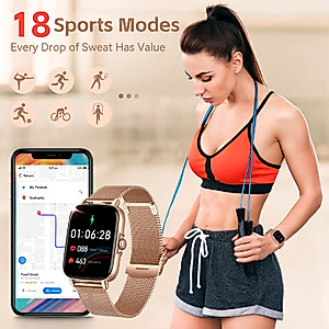Smart Watch for Women (Answer/Make Calls) 1.69" HD Touch Screen Fitness Tracker with Heart Rate Blood Pressure Sleep Monitor Activity Tracker Sports Watch Compatible with iPhone Samsung Android Phone