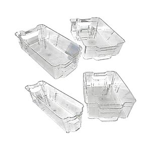 Ceybo Original Set of 4 Durable Refrigerator Food Storage Organizer Bins Variety Pack for Fridge, Freezer, Kitchen Cabinet and Pantry, Dishwasher Safe