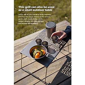 Boundless Voyage Titanium Folding Campfire Grill Portable Outdoor Camping Barbecue Grill Grate with Legs