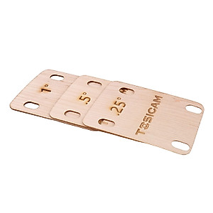 3pcs Guitar Neck Shims Shim Made of Canada Solid Maple Wooden, For Bolt-on Neck Bolts, Shaped 0.25 0.5 1 Degree (0.25 0.5 1 Degree)