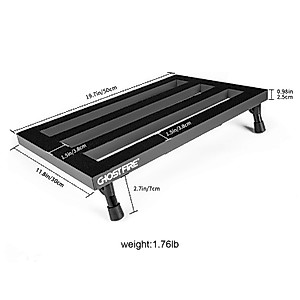 Ghost Fire Guitar Pedal Board Aluminum Alloy 1.76lb Super light Effect Pedalboard 19.8''x11.5'' with Carry Bag,SPL-04