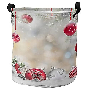 WPYYI Bell Christmas Decoration Snowflake Dirty Laundry Basket Foldable Home Organizer Basket Clothing Kids Toy Storage Basket (Color : A, Size : Small)