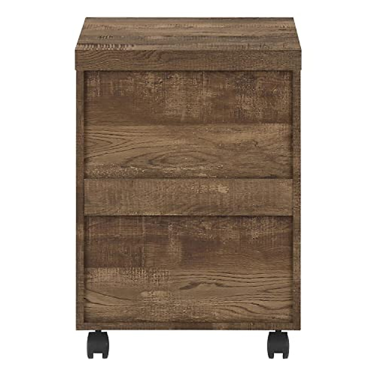 Monarch Specialties 7400, Rolling Mobile, Storage, Printer Stand, Office, Work, Laminate, Brown, Contemporary, Modern Filing Cabinet-3 Drawer Reclaimed Wood/Castors, 18.25" L x 17.75" W x 25.25" H