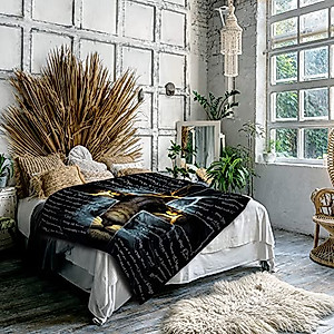 Bible Verse Throw Blanket Lion Throw Blanket 50x60 Inch Ultra-Soft Micro Fleece Blanket Religious Blanket Christian Blanket Gifts for Women Men Home Living Room Decoration for Kids Adults