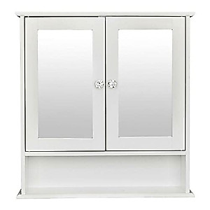 Bathroom Wall Mounted Cabinet Shelf Bath Kitchen Mirror Door Storage Organizer