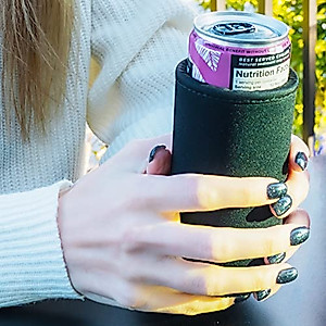 TahoeBay 16oz Can Sleeves (4-Pack) Premium 5mm Thick Neoprene Beer Coolies for Cans - Blank Drink Coolers (Black)