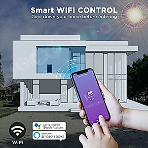 TURBRO 14,000 BTU Smart WiFi Portable Air Conditioner, Powerful Cooling Up to 600 Sq Ft, 3 in 1 Functions with Backlit Remote, Supports Alexa Voice Control, Easy Installation, Greenland Series, Black (10,000 BTU SACC)